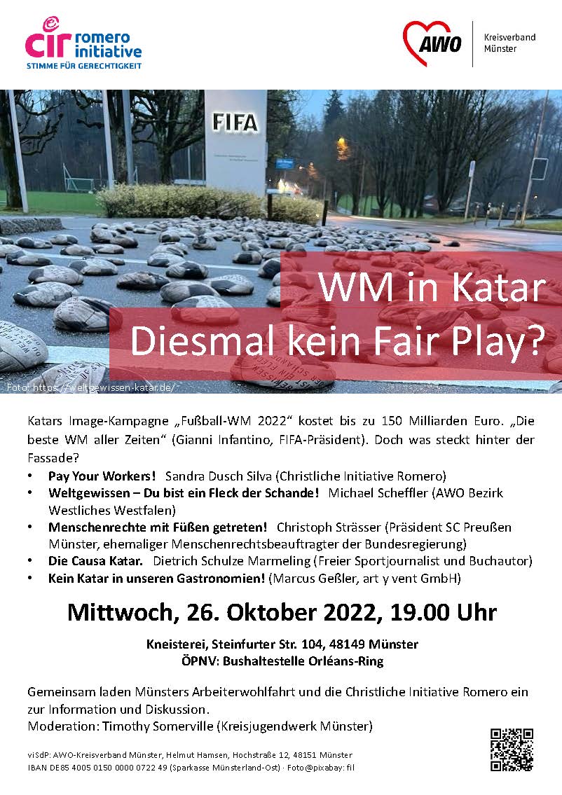 Abendveranstaltung: WM in Katar - diesmal kein Fair Play? - Christliche Initiative Romero e.V. (CIR)